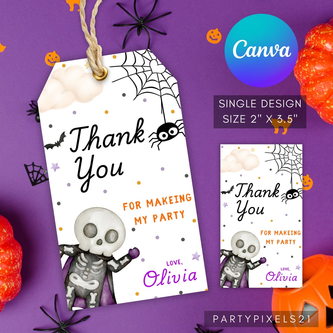 EDITABLE Halloween Gift Tag, Halloween Treat Tags, Trick or Treat Favor ...
