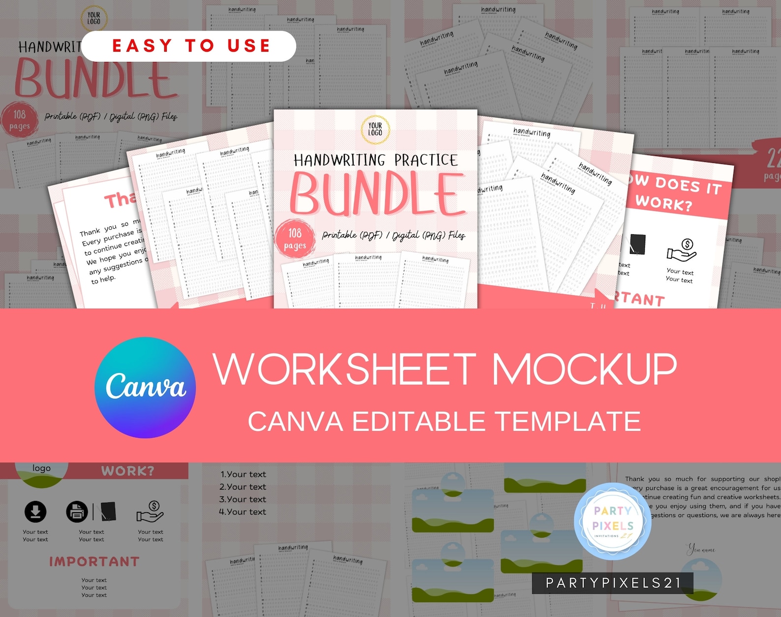 Worksheet Template Canva, Worksheet Mockup, Worksheet Template, Etsy ...