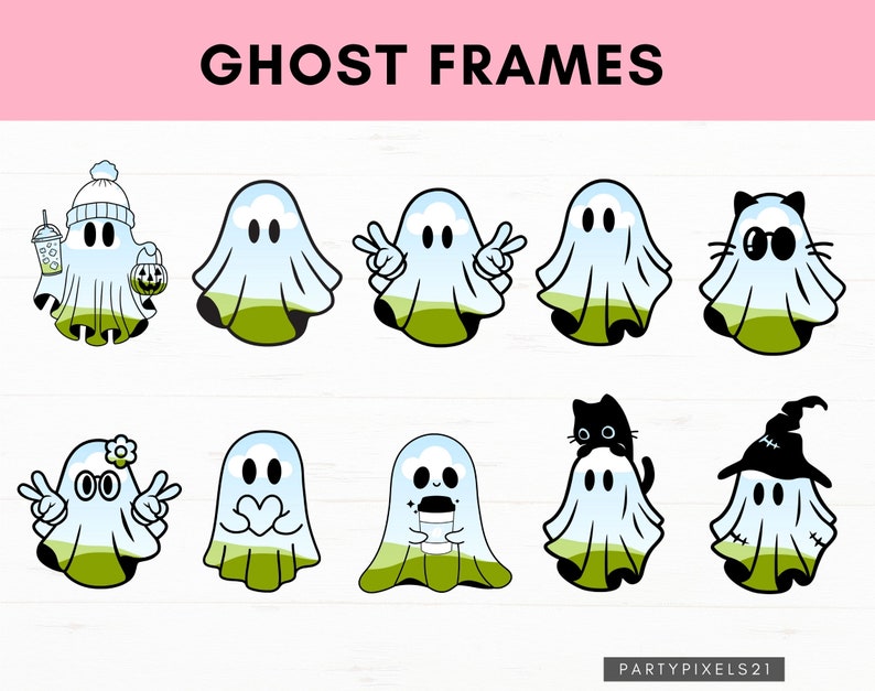 Ghost Frames, Canva Frames, Ghost Canva Frames, Spooky Ghost, Halloween ...