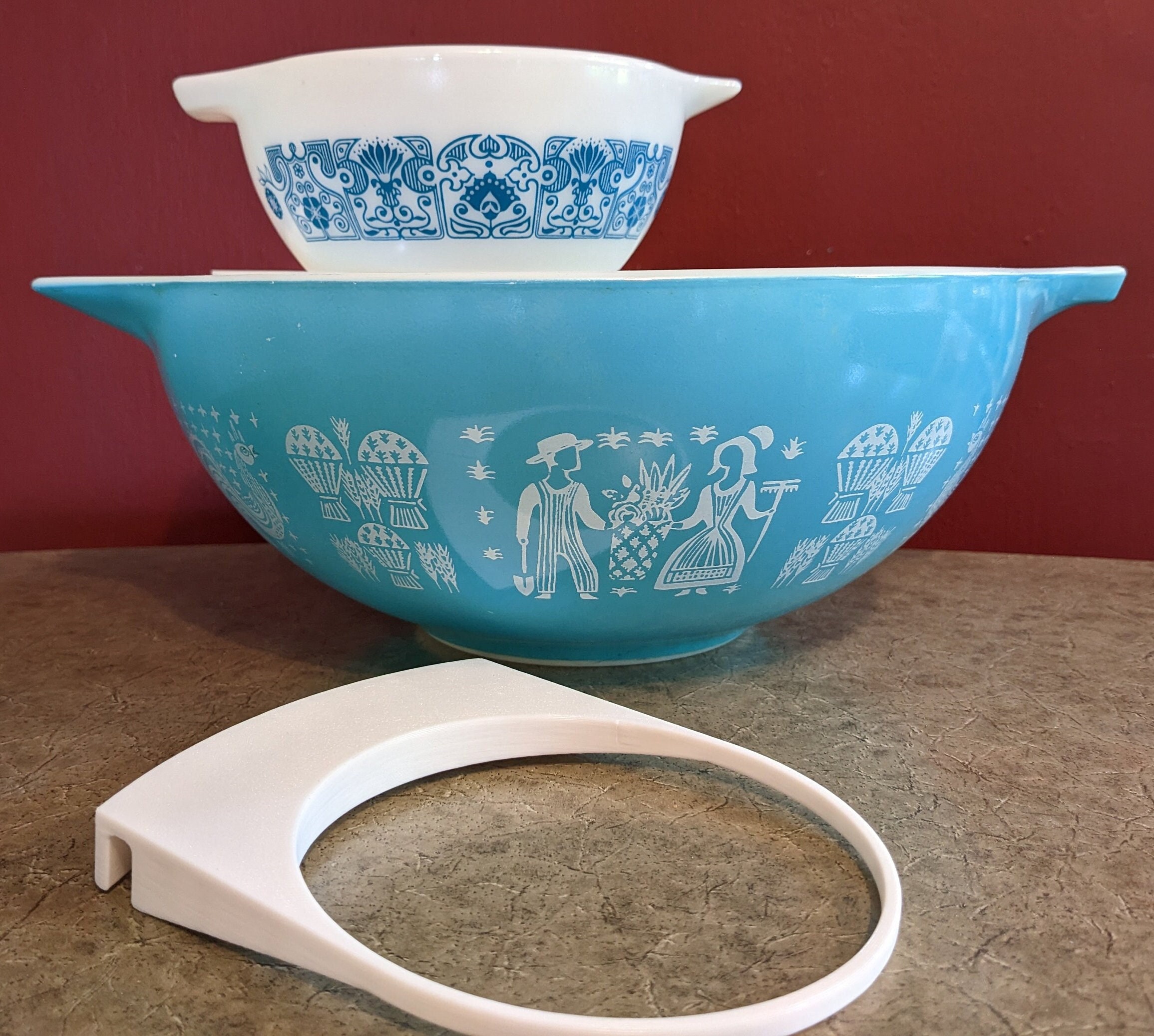 Pyrex Hot air balloons chip and dip set with bracket! hakodate-suiren.com