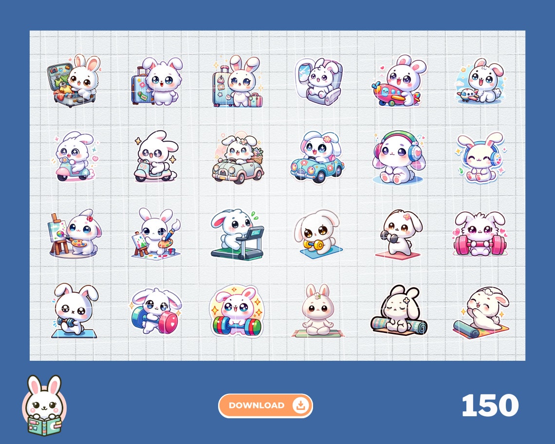 Digital Stickers | Daily Routine Stickers | Cute Kawaii Planner ...