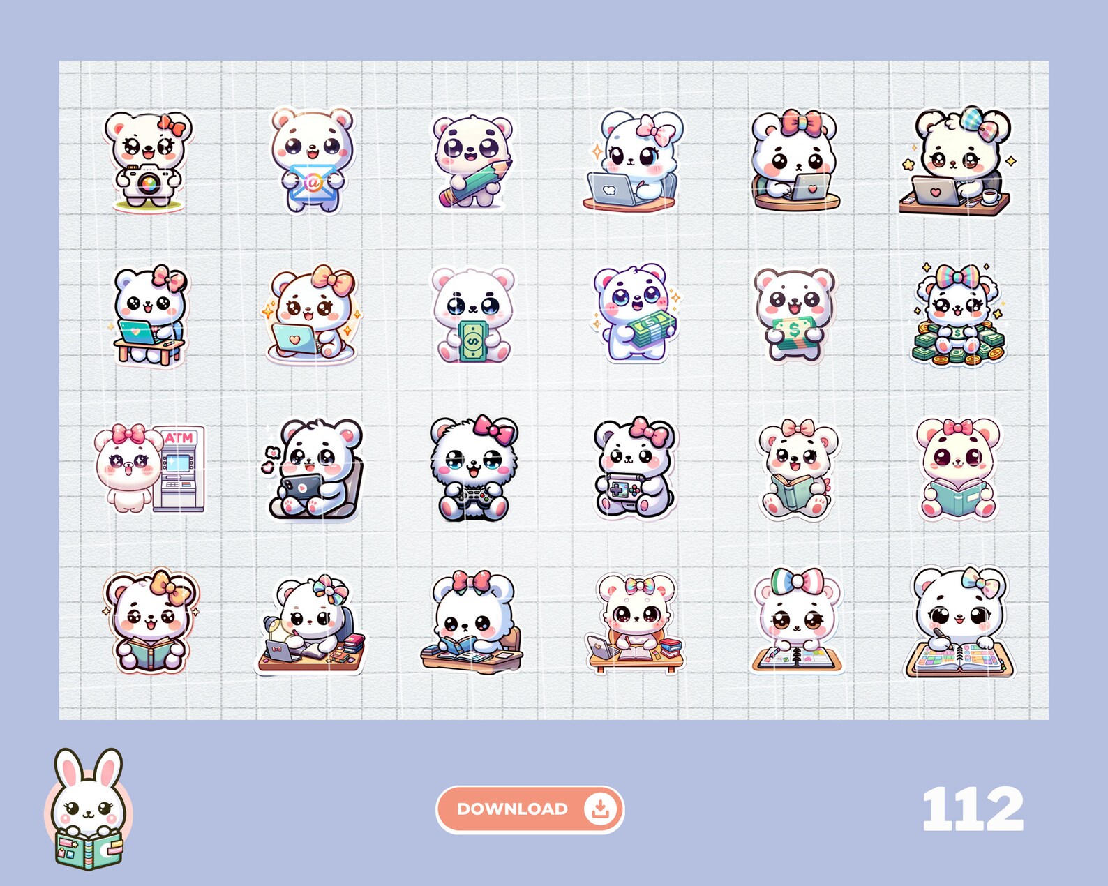 Digital Stickers | Daily Routine Stickers | Cute Kawaii Planner ...