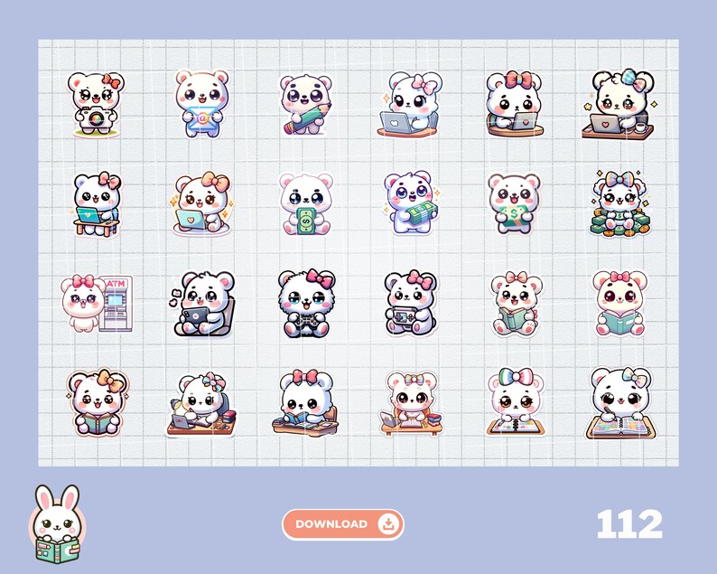 Digital Stickers | Daily Routine Stickers | Cute Kawaii Planner ...