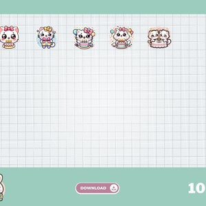 Digital Stickers | Daily Routine Stickers | Cute Kawaii Planner ...