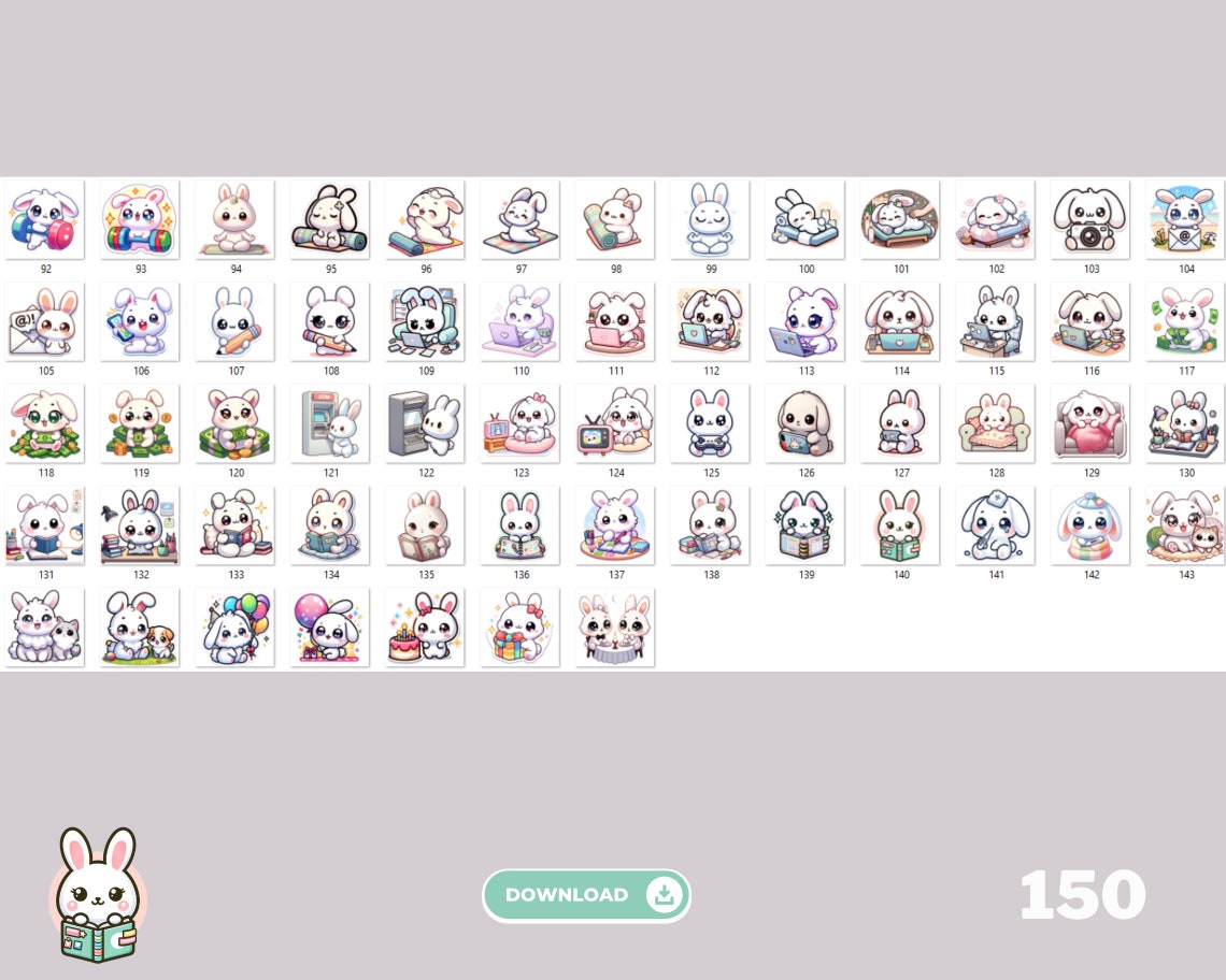 Digital Stickers Daily Routine Stickers Cute Kawaii Planner Stickers ...