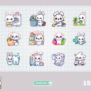 Digital Stickers Daily Routine Stickers Cute Kawaii Planner Stickers ...