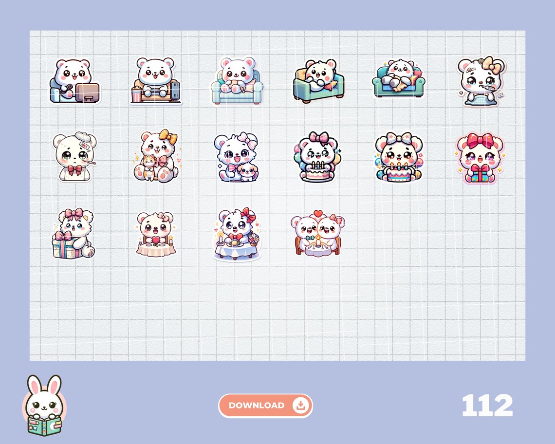 Digital Stickers | Daily Routine Stickers | Cute Kawaii Planner ...