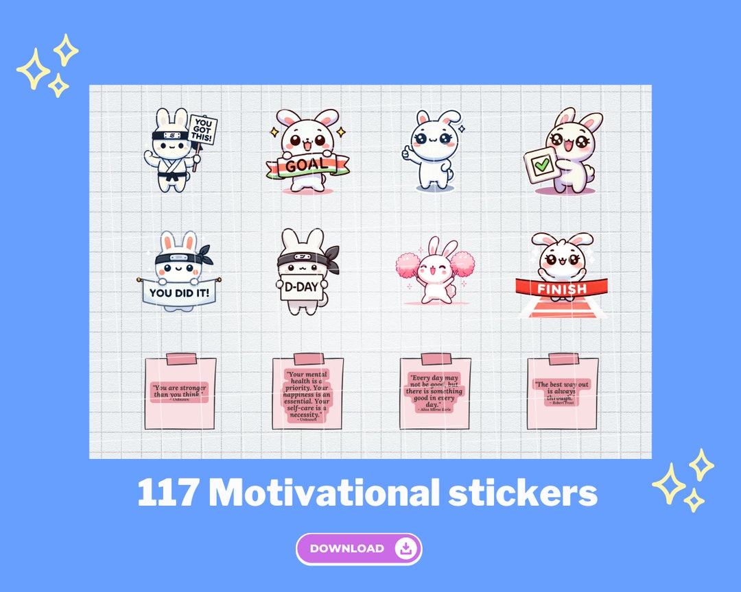 Digital Stickers | Goals Setting | Cute Planner Stickers for Digital ...