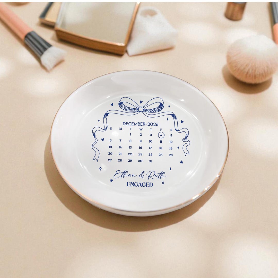 Personalized Date Ring Dish, Custom Calendar Jewelry Plate, Special Day ...