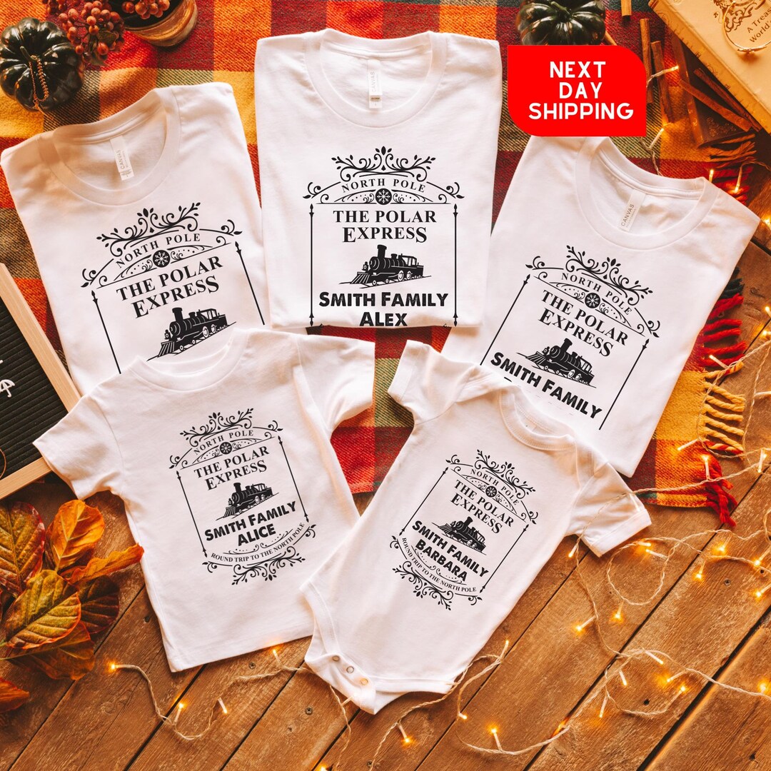 Personalized Polar Express Shirts, Custom Christmas Family Name Shirt ...