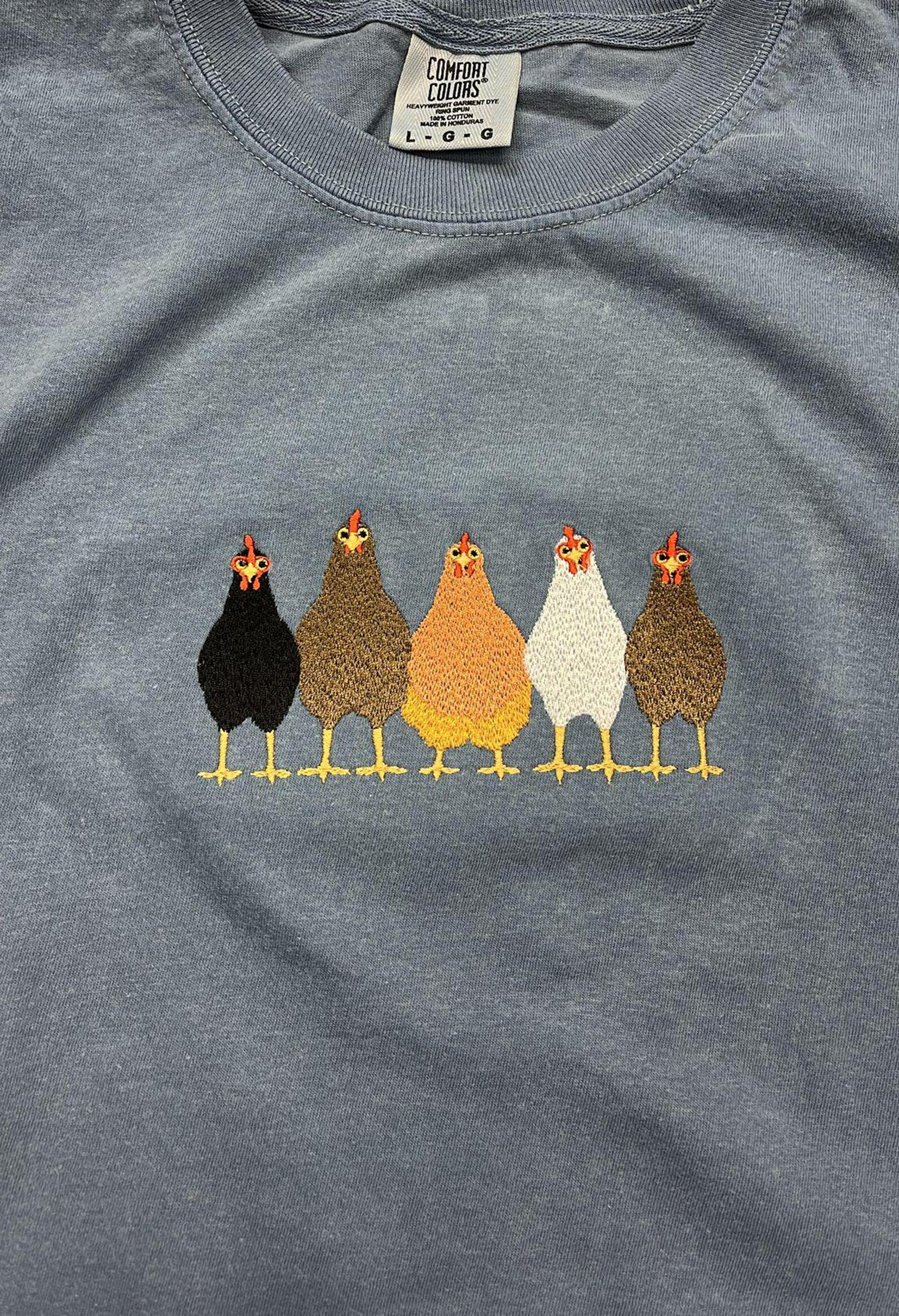 Embroidered Chickens Shirt, Comfort Colors Crazy Chicken Lady Shirt ...