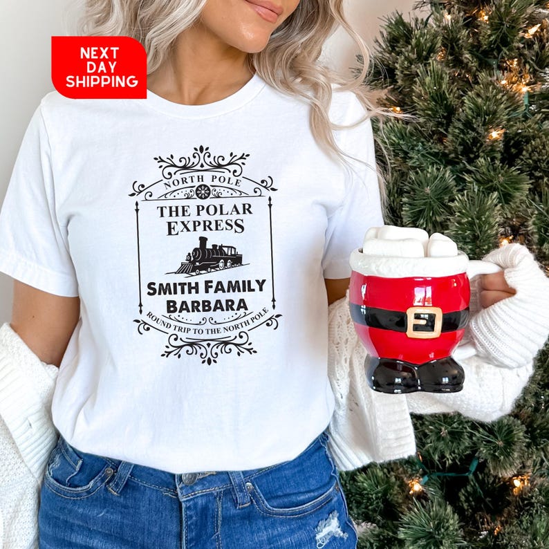 Personalized Polar Express Shirts, Custom Christmas Family Name Shirt ...
