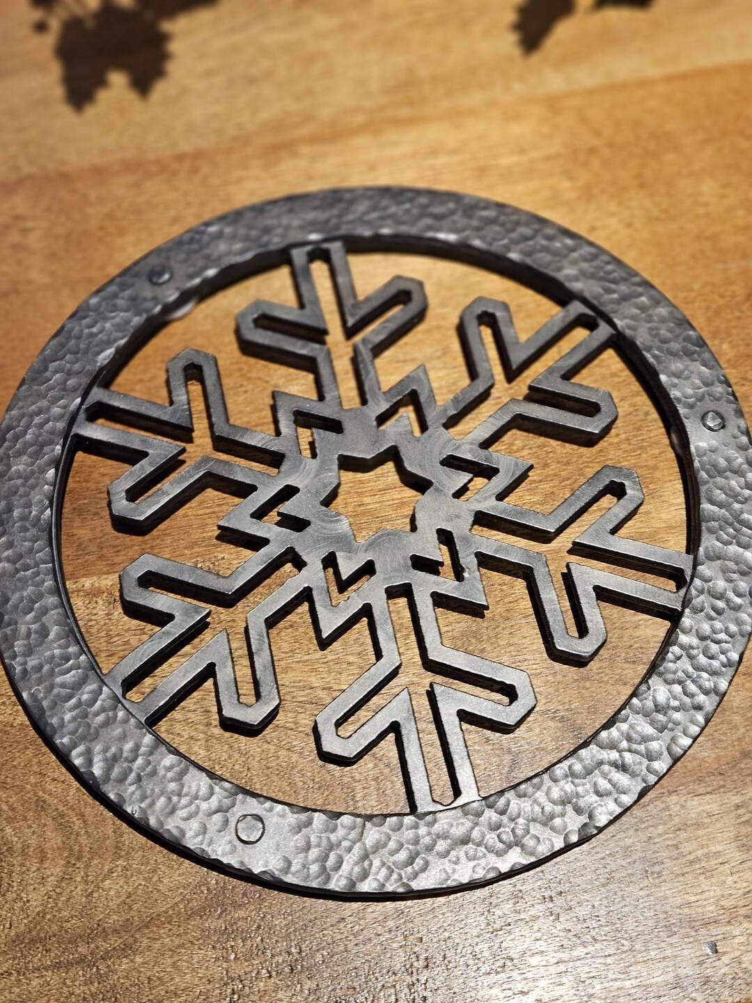 Hand Forged Trivet Pot Holder or Decorative Candle Holder, Christmas ...