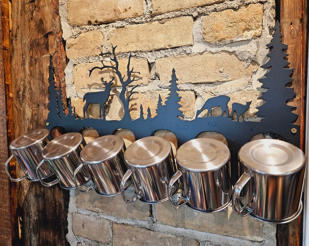 Coffee Mug Rack, Cup Holder, Rustic Decor - Etsy
