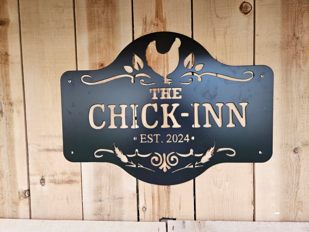 The Chick-inn Custom Chicken Coop Sign – Personalized Farmhouse Chicken ...