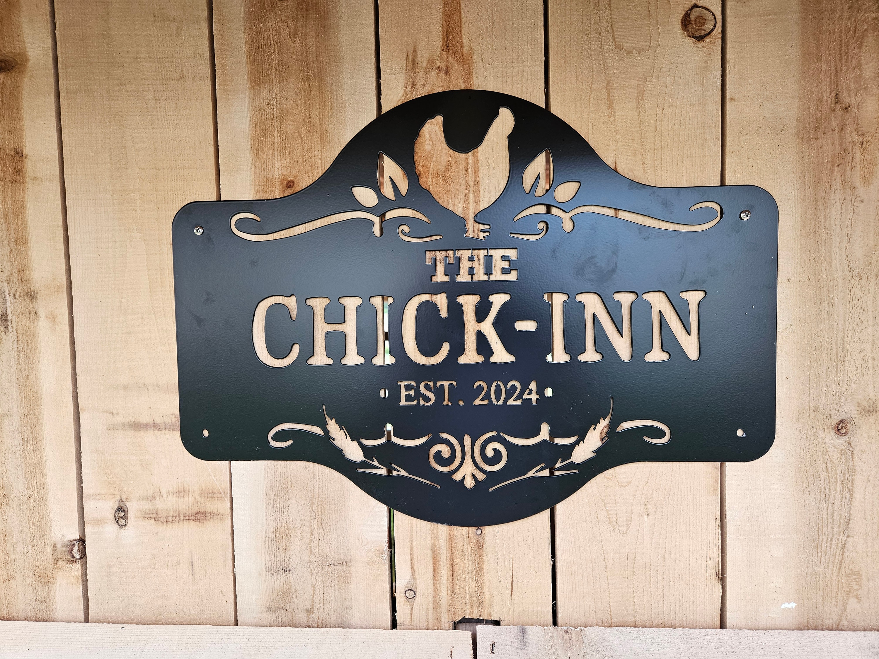 The Chick-inn Custom Chicken Coop Sign – Personalized Farmhouse Chicken ...