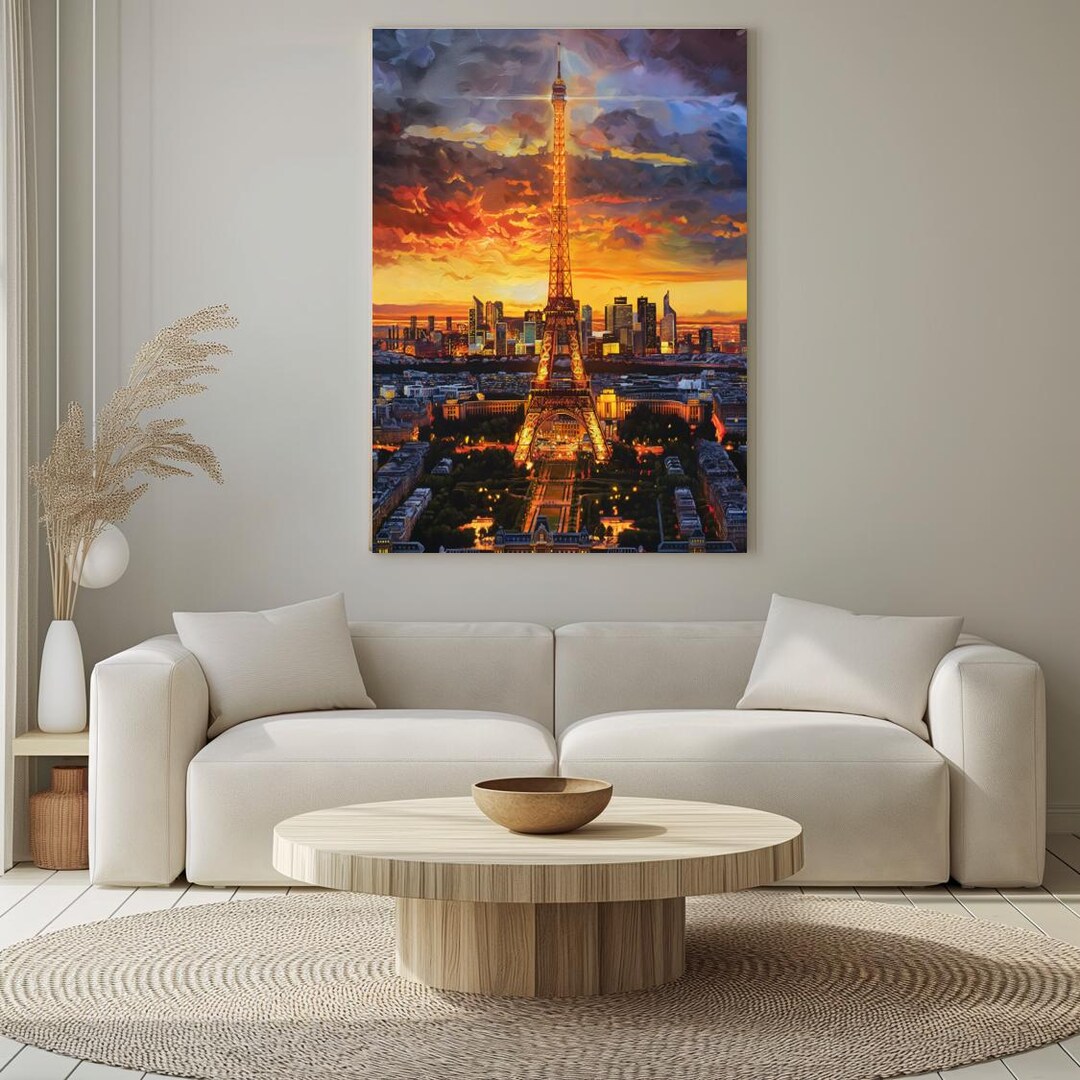 Eiffel Tower Sunset Print, Paris Wall Art, High Resolution ...