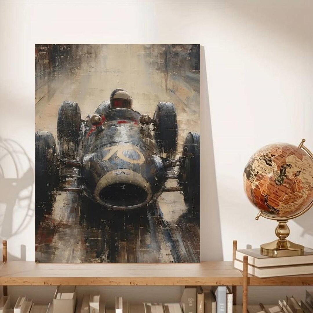 Vintage Formula One Racing Car Wall Art | Abstract Speed Painting ...