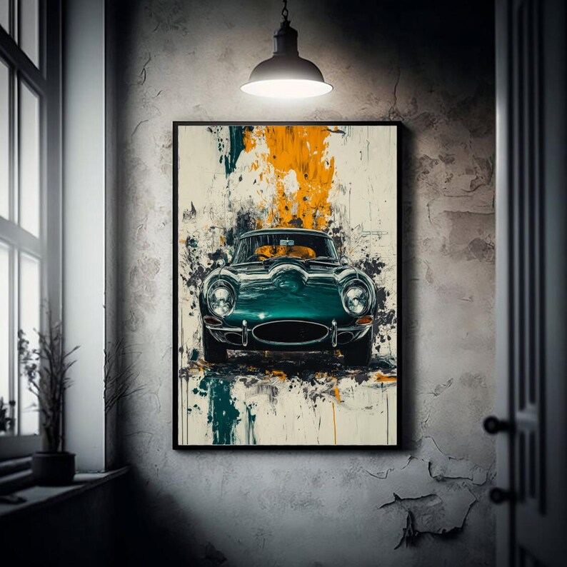 Jaguar E-type Classic Car Posters Classic Collection Fan Art Birthday ...