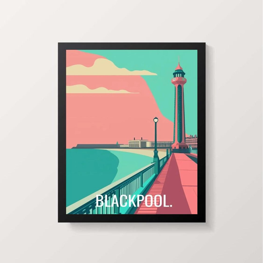 Blackpool Print Blackpool Poster, UK Wall Art, England Wall Art Decor ...
