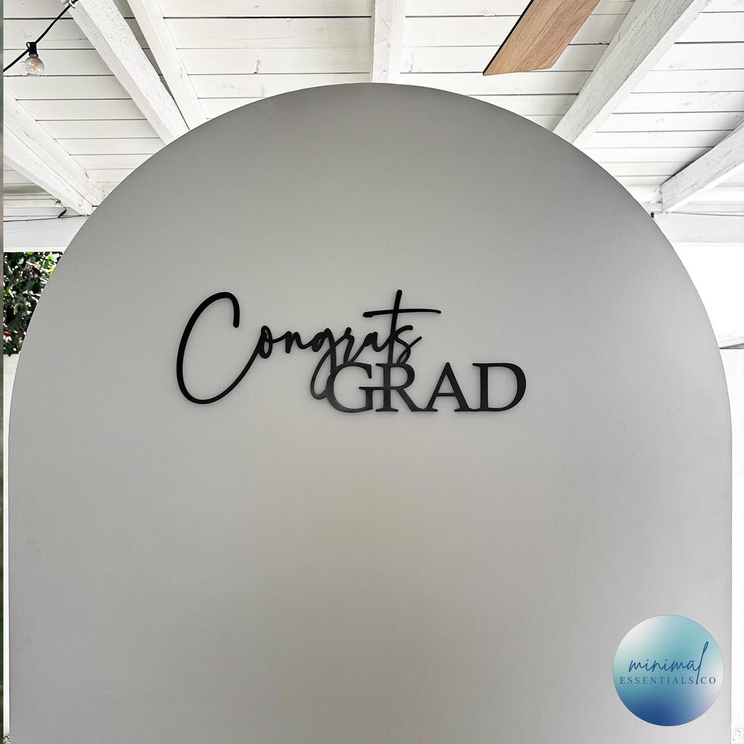 Congrats Grad Wood Sign, Event Wall Decor, Graduation Event Decor ...