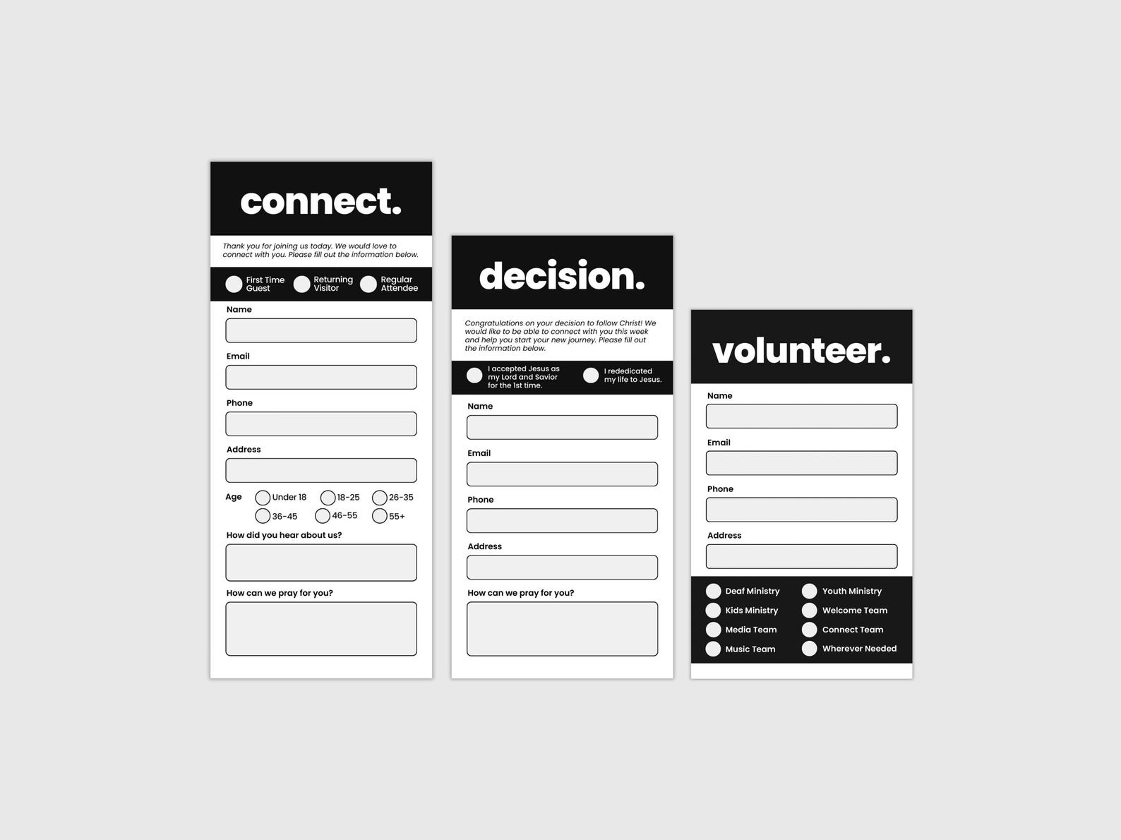 Church Connection Cards Template: Modern Stackable Design (digital ...