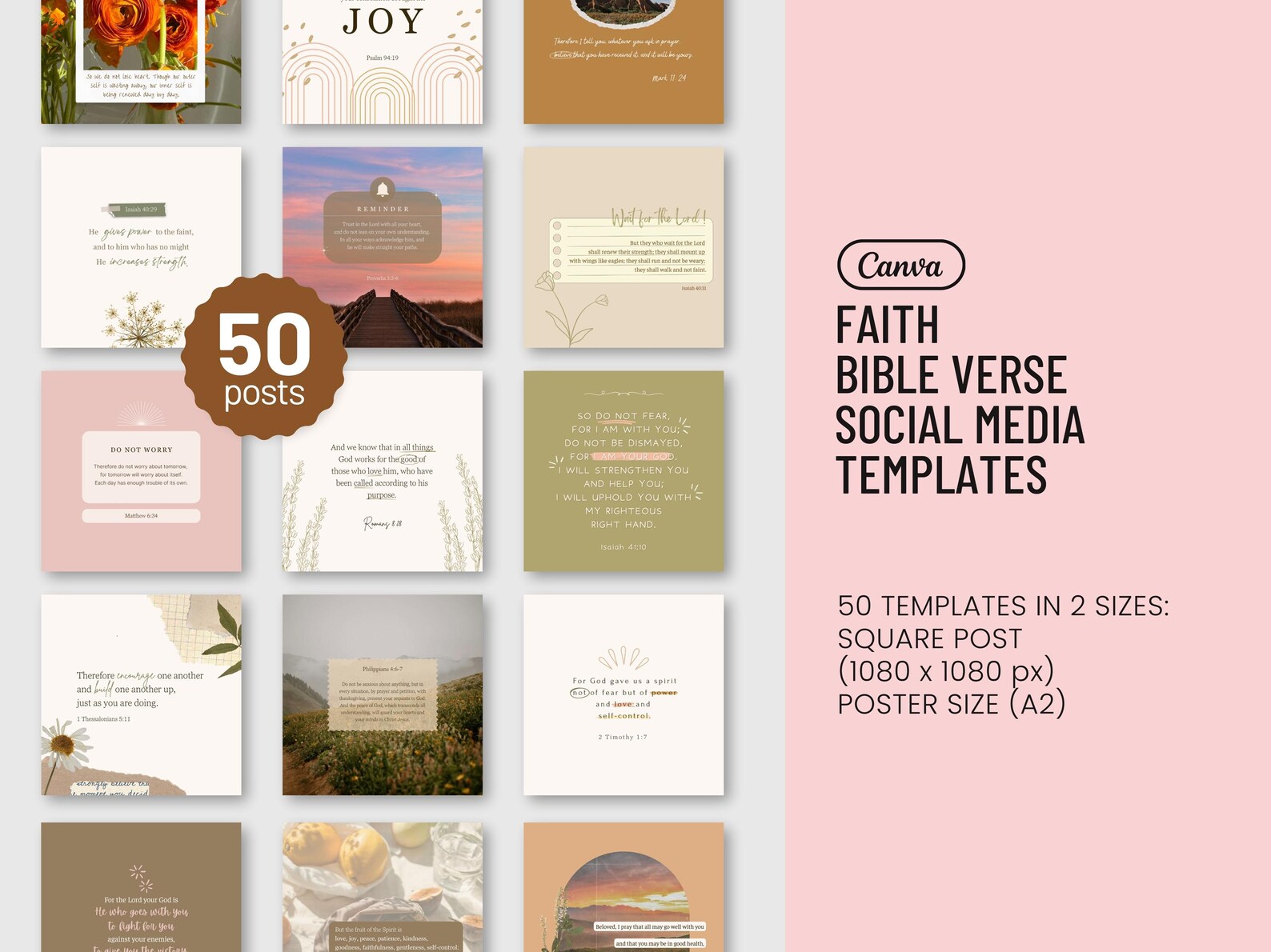 50 Bible Verse Instagram Templates, Encouraging Scriptures, New Designs ...