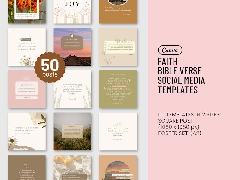 50 Bible Verse Instagram Templates, Encouraging Scriptures, New Designs ...
