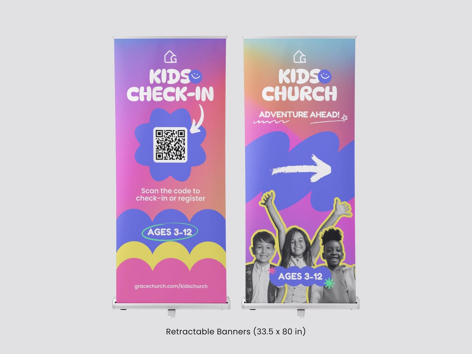 Modern Kids Church Retractable Banner Template, Kids Ministry Pop-up ...