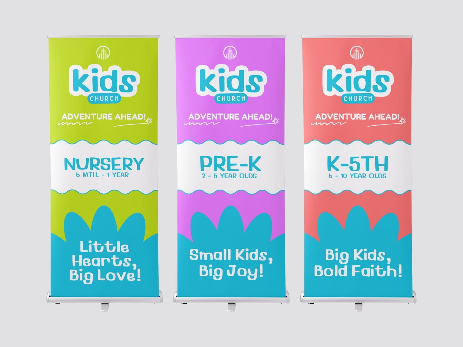Modern Kids Church Retractable Banner Canva Template, Kids Ministry Pop ...
