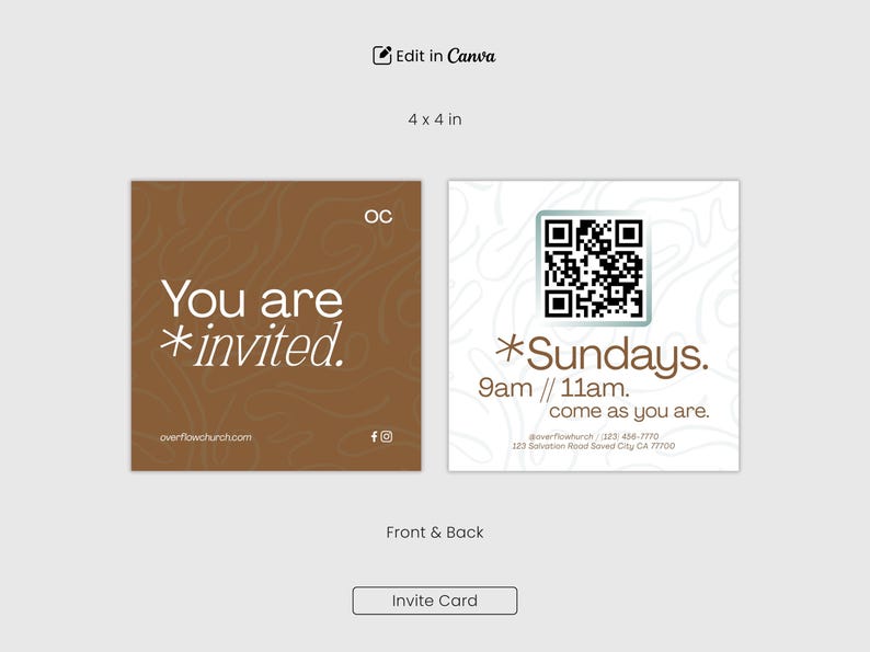 Modern Church Invite Templates: Sunday Service, Evangelism (canva ...