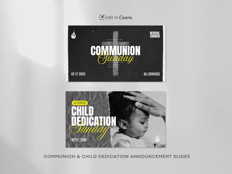 Modern Church Announcement Slides: Customizable Canva Templates ...