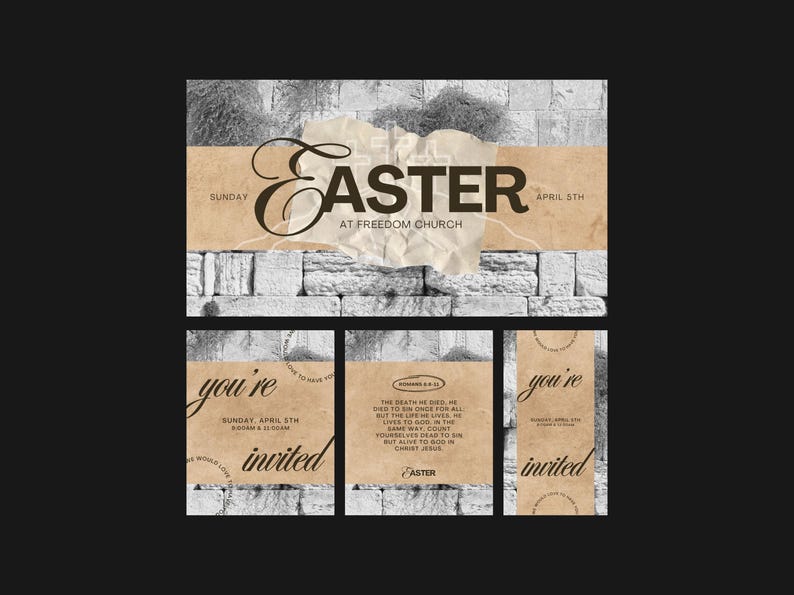 Easter Sunday Church Graphics (canva Editable, Digital Download) - Etsy
