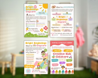 Editable Daycare Flyer Canva New Template Preschool/childcare Center ...