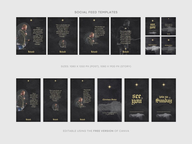 Christmas Sermon Series Graphics Pack: Contemporary Church (canva ...