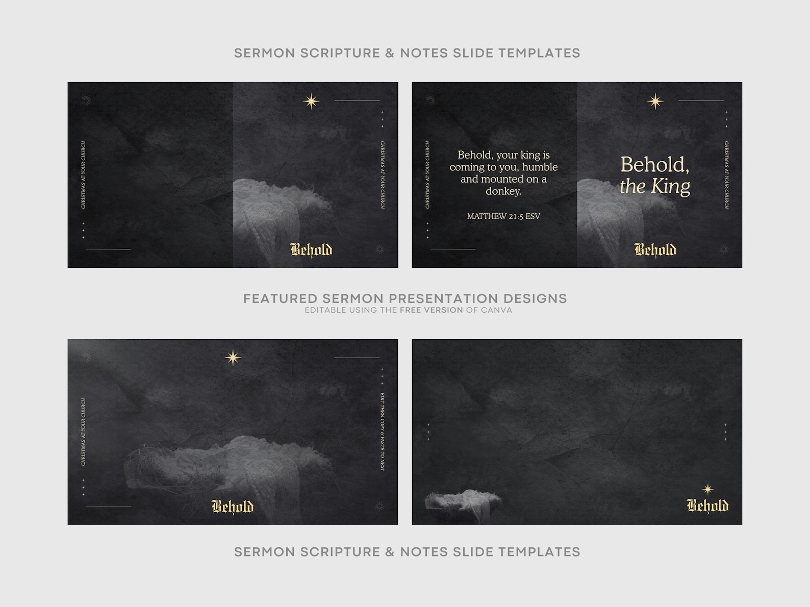 Christmas Sermon Series Graphics Pack: Contemporary Church (canva ...