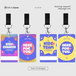 Kids Church ID Badge Templates: Modern Volunteer Name Tag (canva ...