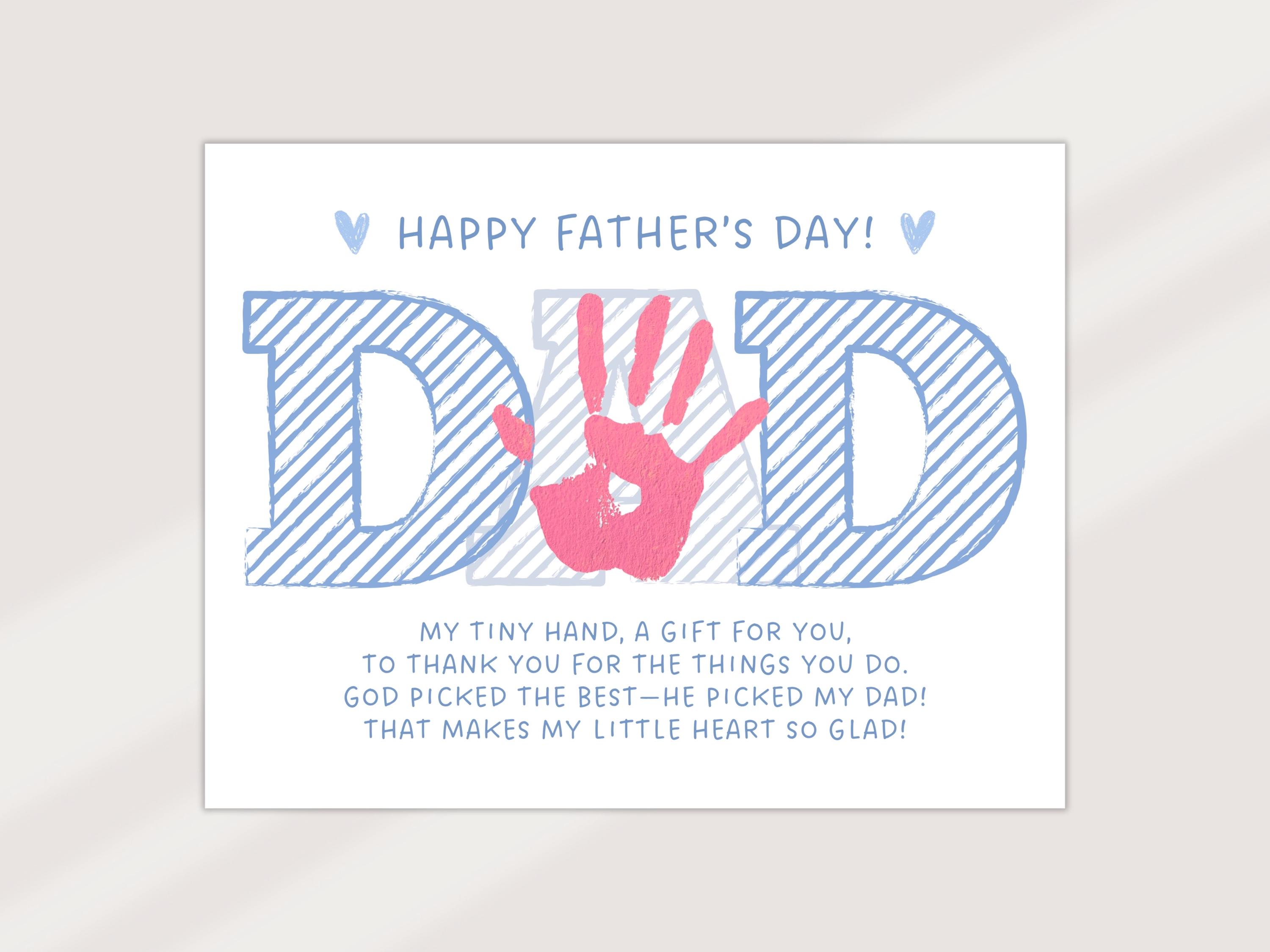 Christian Father’s Day Printable Handprint Craft for Preschool,father’s ...