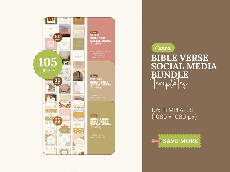 30 Psalms Bible Verse Social Media Templates, Beautiful Uplifting ...