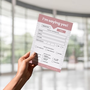 Church Volunteer Cards Template: Ministry Sign-up Forms (canva Editable ...