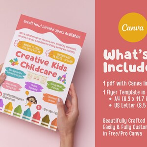 Editable Daycare Flyer Canva New Template Preschool/childcare Center ...