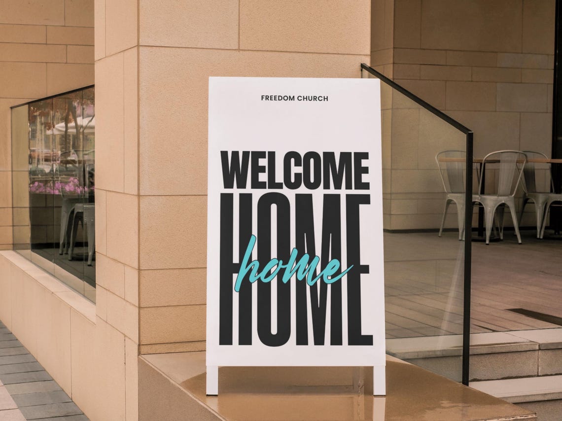 Modern Church A-frame Signs Canva Templates, Aesthetic New Church ...