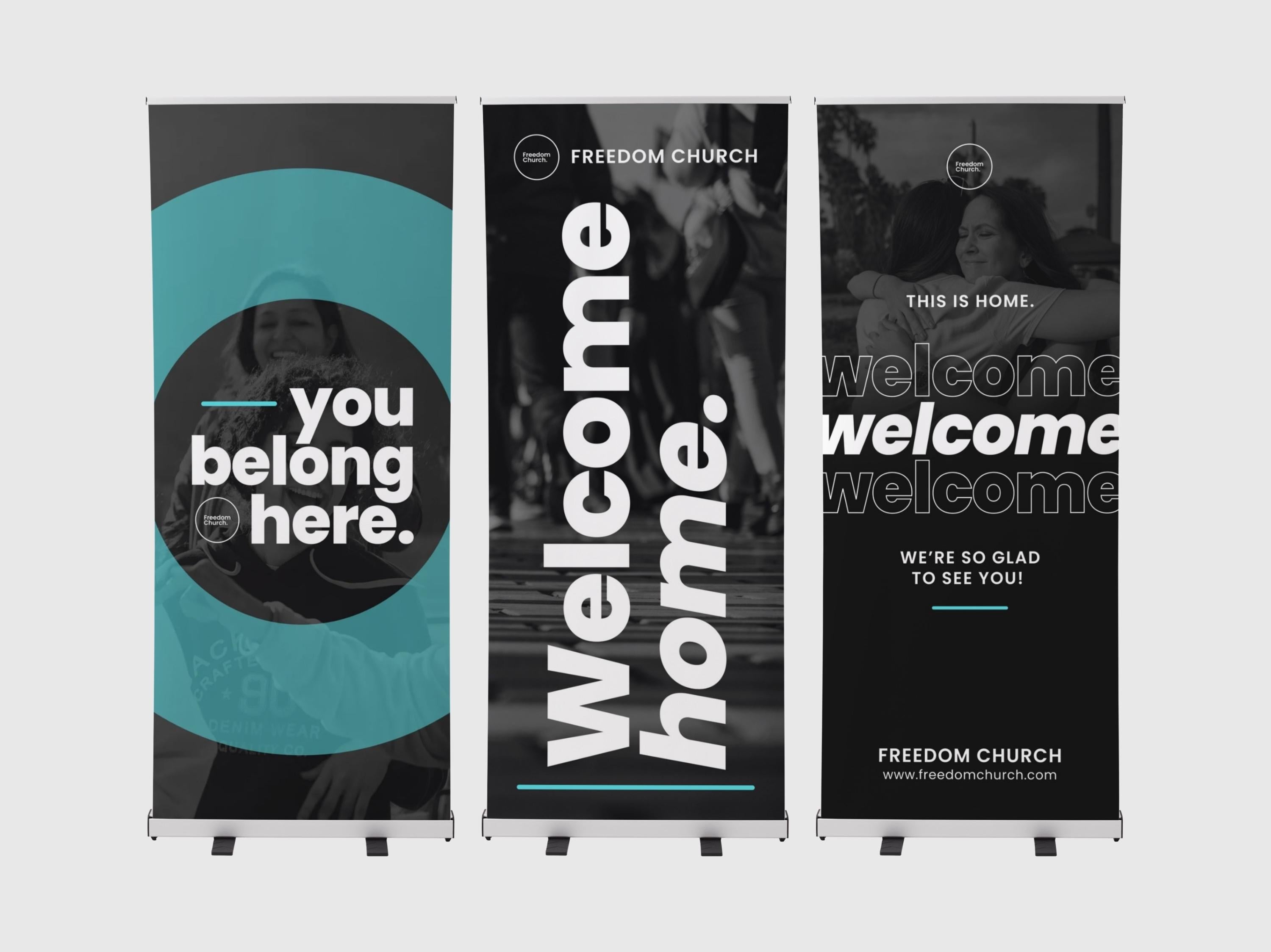 Modern Church Retractable Banner Templates: Church Lobby Welcome Signs ...
