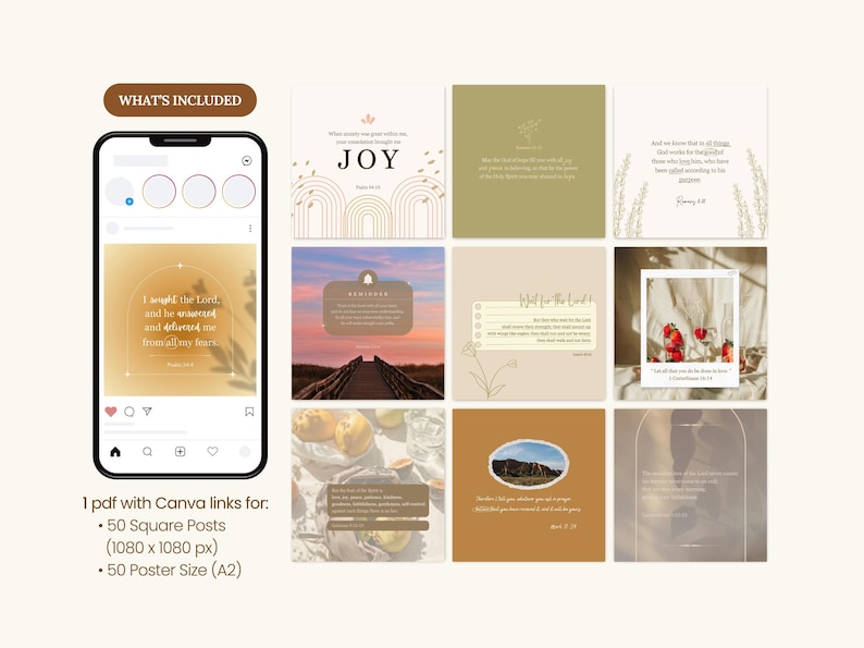 50 Bible Verse Instagram Templates, Encouraging Scriptures, New Designs ...