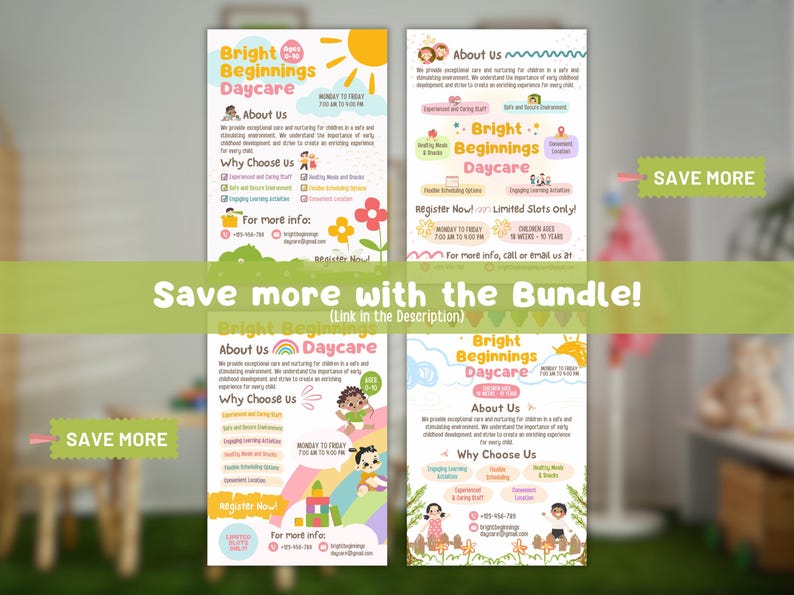 Editable Daycare Flyer Canva New Template, Preschool/childcare Center ...