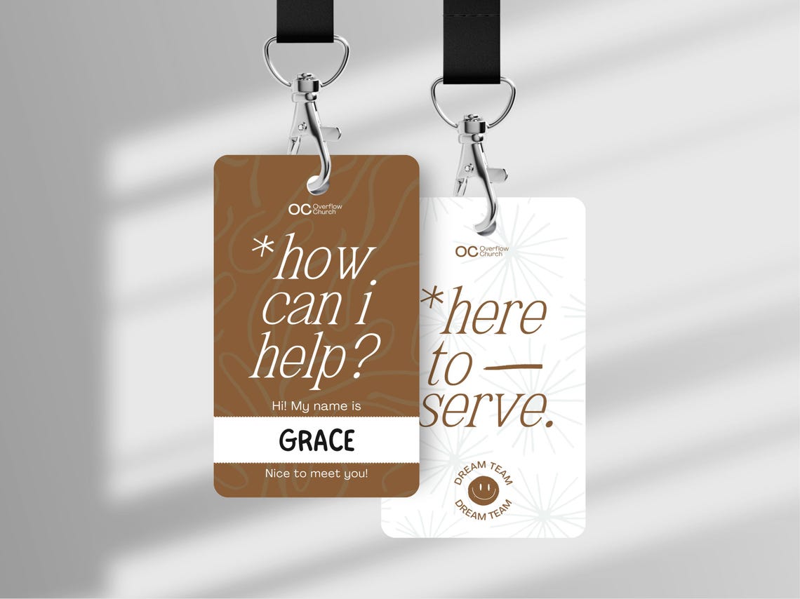 Modern Aesthetic Church ID Badge Canva Templates, Unique Church Staff ...