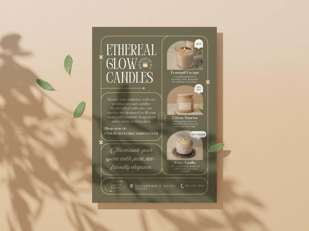 Candle Making Business Flyer Template: Modern Design (canva Editable ...