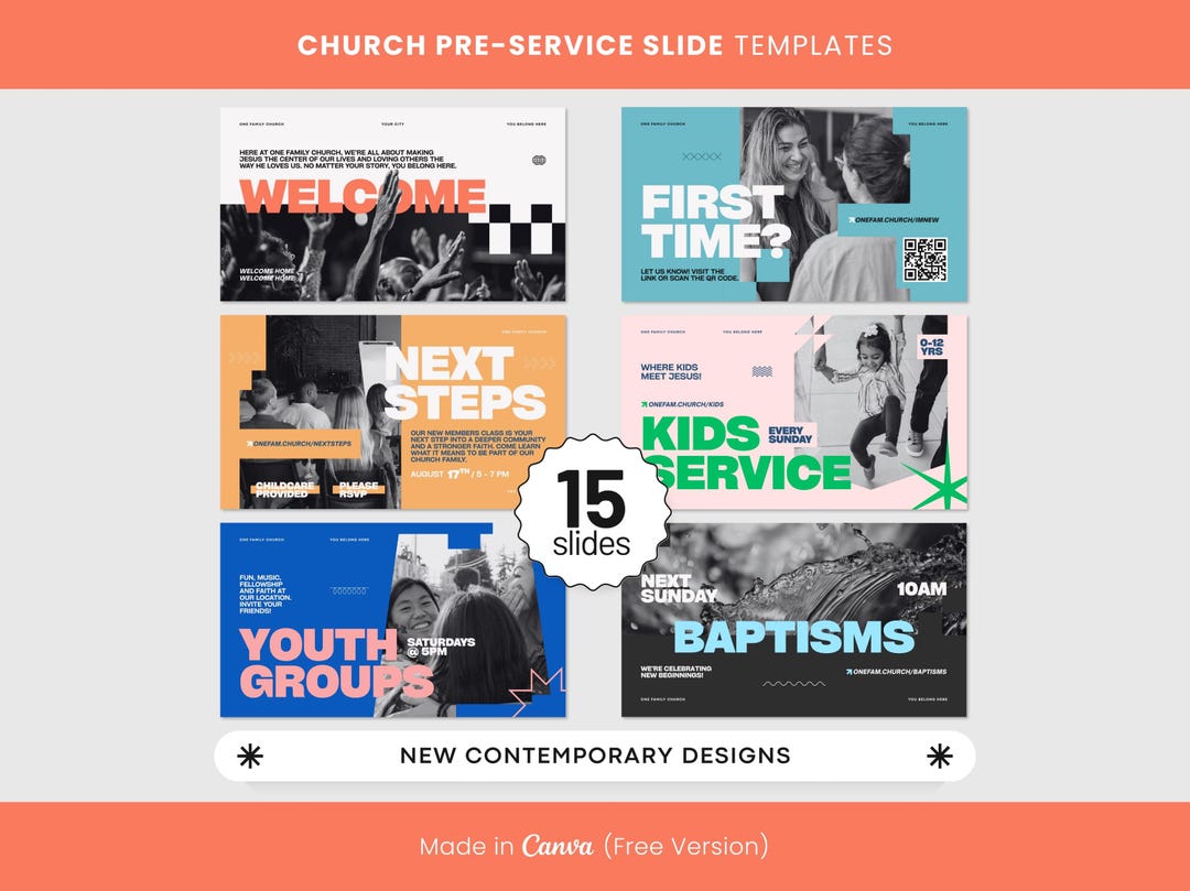 Contemporary Church Presentation Slides Canva Templates,sunday Service ...