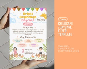 Professional Daycare Enrollment Marketing Flyer-customizable Canva ...