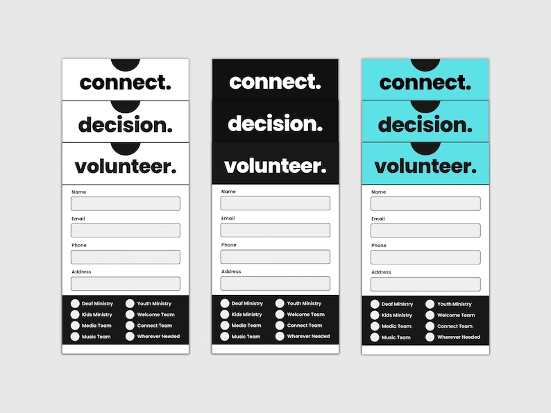 Church Connection Cards Template: Modern Stackable Design (digital ...